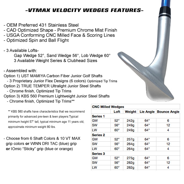 Details FLYNN GOLF VT MAX | Junior Golf Clubs Shafts Grips